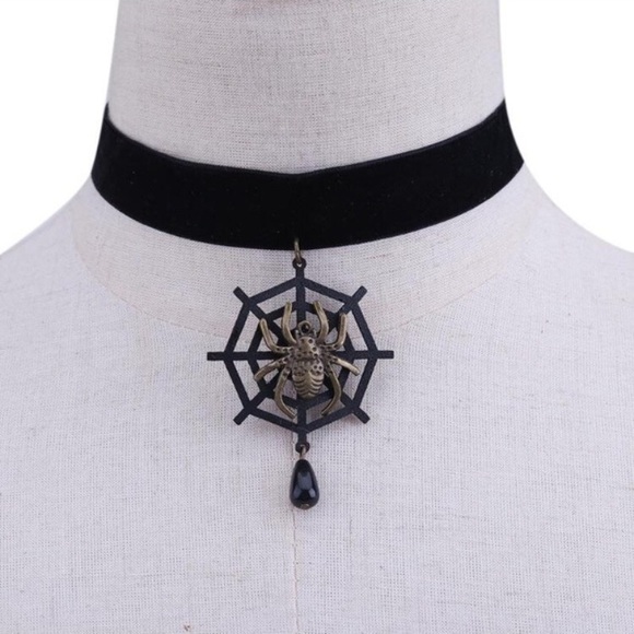 Kathrono | Jewelry | Spider In Web Choker With Bead | Poshmark